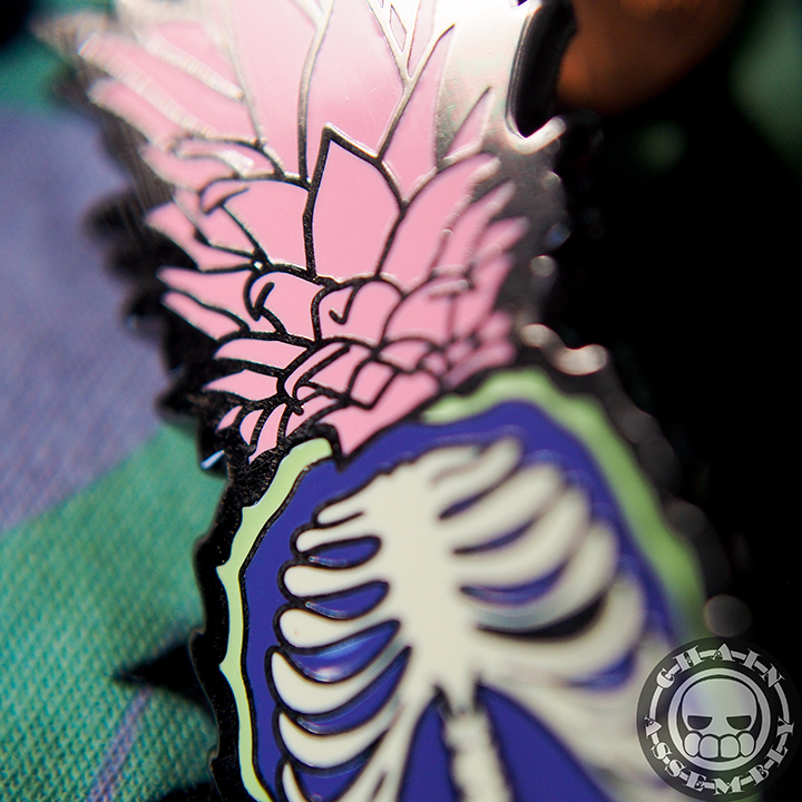 Pineapple Cage Hard Enamel Pin – Chain Assembly